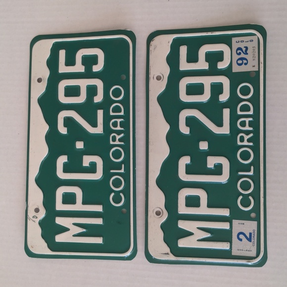 Other | Colorado License Plates Mpg295 Vintage Used Set Of Two | Poshmark